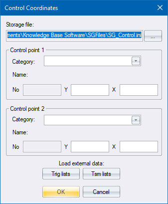 Control Coordinates Dialog