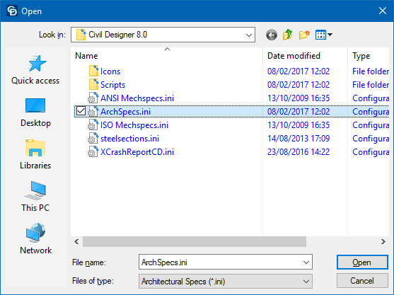 Setup the Architectural Settings